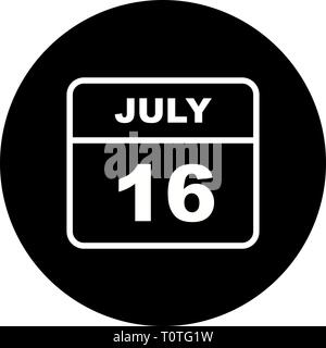 July 16th Date on a Single Day Calendar Stock Photo - Alamy