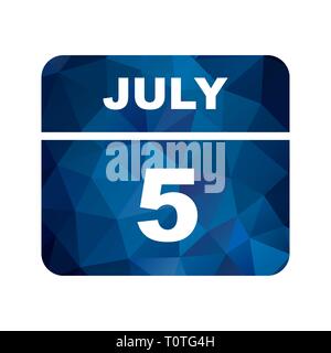July 5th Date on a Single Day Calendar Stock Photo - Alamy