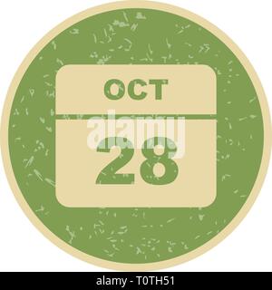 October 28th Date on a Single Day Calendar Stock Photo - Alamy