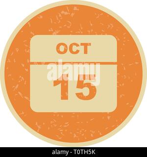 October 15th Date on a Single Day Calendar Stock Photo - Alamy