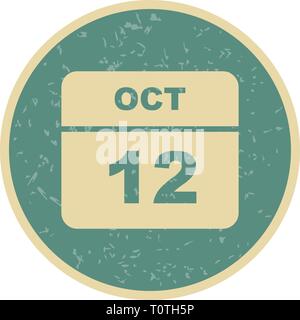 October 12th Date on a Single Day Calendar Stock Photo - Alamy