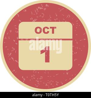 October 1st Date on a Single Day Calendar Stock Photo - Alamy