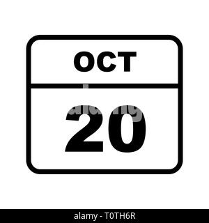 October 20th Date on a Single Day Calendar Stock Photo - Alamy