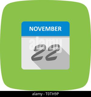 November 22nd Date on a Single Day Calendar Stock Photo - Alamy