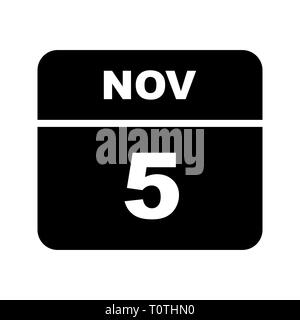 November 5th Date on a Single Day Calendar Stock Photo - Alamy