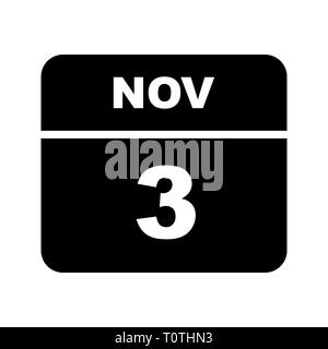 November 3rd Date on a Single Day Calendar Stock Photo - Alamy