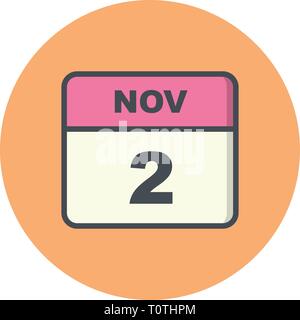 November 2nd Date on a Single Day Calendar Stock Photo - Alamy