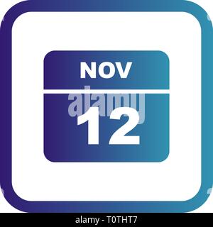 November 12th Date on a Single Day Calendar Stock Photo - Alamy