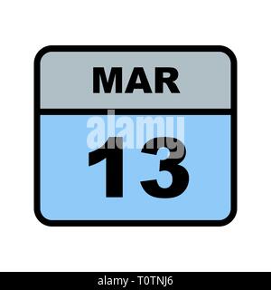 March 13th Date on a Single Day Calendar Stock Photo - Alamy