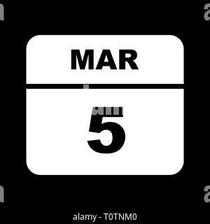 March 5th Date on a Single Day Calendar Stock Photo - Alamy