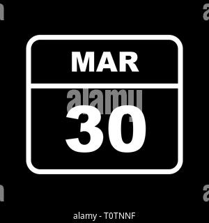 March 30th Date on a Single Day Calendar Stock Photo - Alamy