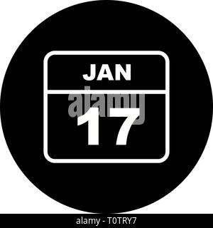 January 17th Date on a Single Day Calendar Stock Photo - Alamy