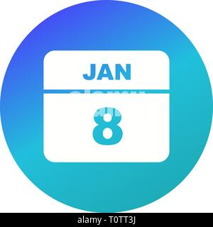 January 8th Date on a Single Day Calendar Stock Photo - Alamy