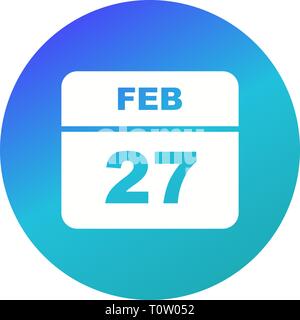 February 27th Date on a Single Day Calendar Stock Photo - Alamy