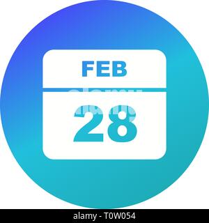 February 28th Date on a Single Day Calendar Stock Photo - Alamy