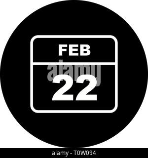 February 22nd Date on a Single Day Calendar Stock Photo - Alamy