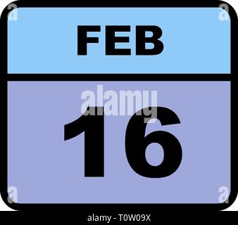 February 16th Date on a Single Day Calendar Stock Photo - Alamy