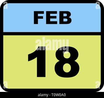 February 18th Date on a Single Day Calendar Stock Photo - Alamy