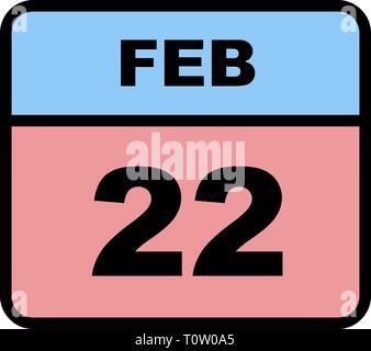 February 22nd Date on a Single Day Calendar Stock Photo - Alamy