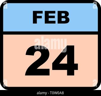 February 24th Date on a Single Day Calendar Stock Photo - Alamy