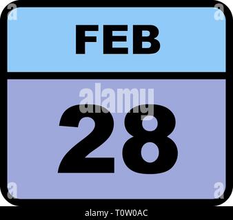 February 28th Date on a Single Day Calendar Stock Photo - Alamy