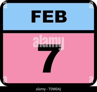 February 7th Date on a Single Day Calendar Stock Photo - Alamy
