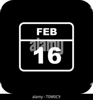 February 16th Date on a Single Day Calendar Stock Photo - Alamy