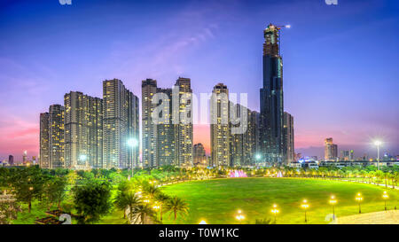 kyscraper at sunset with impressive apartment, showing urban ...