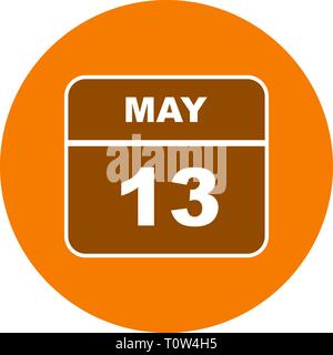 May 13th Date on a Single Day Calendar Stock Photo - Alamy