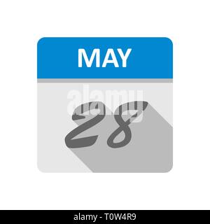 May 28th Date on a Single Day Calendar Stock Photo - Alamy