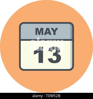May 13th Date on a Single Day Calendar Stock Photo - Alamy