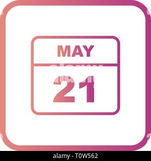 May 21st Date on a Single Day Calendar Stock Photo - Alamy