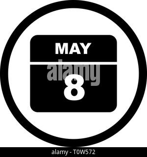 May 8th Date on a Single Day Calendar Stock Photo - Alamy