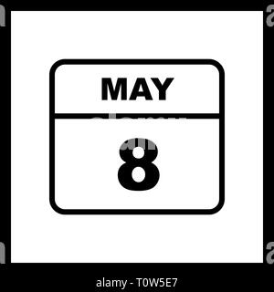 May 8th Date on a Single Day Calendar Stock Photo - Alamy