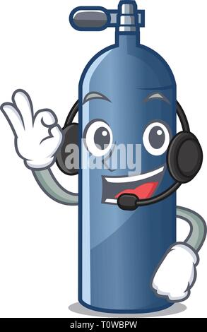 black diving cylinder cartoon vector illustration Stock Vector Image ...