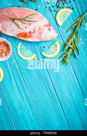 Color seafood restaurant menu template with sketch of grilled fish ...