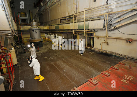 Water pumps cool reactors, hall of pumping station of Chernobyl Nuclear ...