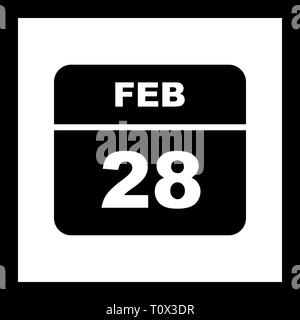 February 28th Date on a Single Day Calendar Stock Photo - Alamy