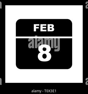 February 8th Date on a Single Day Calendar Stock Photo - Alamy