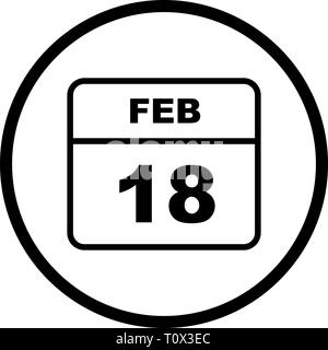February 18th Date on a Single Day Calendar Stock Photo - Alamy