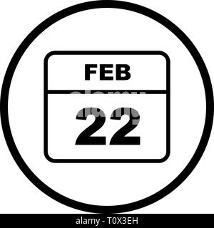 February 22nd Date on a Single Day Calendar Stock Photo - Alamy