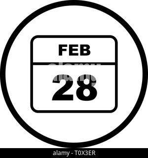 February 28th Date on a Single Day Calendar Stock Photo - Alamy