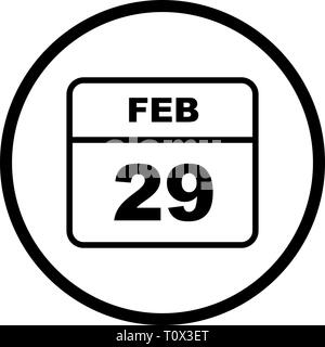 February 29th Date on a Single Day Calendar Stock Photo - Alamy
