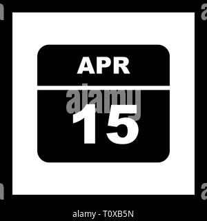 April 15th Date on a Single Day Calendar Stock Photo - Alamy