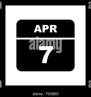 April 7th Date on a Single Day Calendar Stock Photo - Alamy