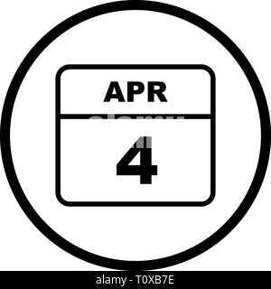 April 4th Date on a Single Day Calendar Stock Photo - Alamy
