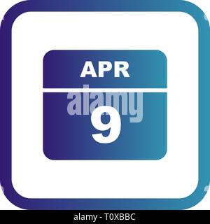 April 9th Date on a Single Day Calendar Stock Photo - Alamy