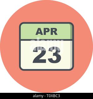 April 23rd Date on a Single Day Calendar Stock Photo - Alamy