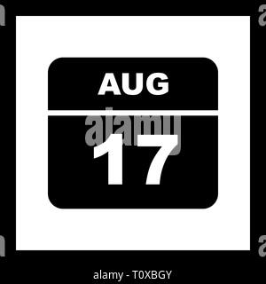 August 17th Date on a Single Day Calendar Stock Photo - Alamy