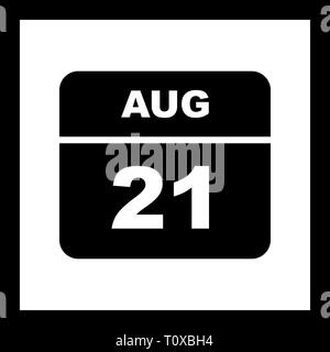 August 21st Date on a Single Day Calendar Stock Photo - Alamy